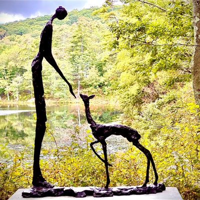 Fragile Life, Figure With Bee Statue Large Bronze Ornament Bronze Resin ...