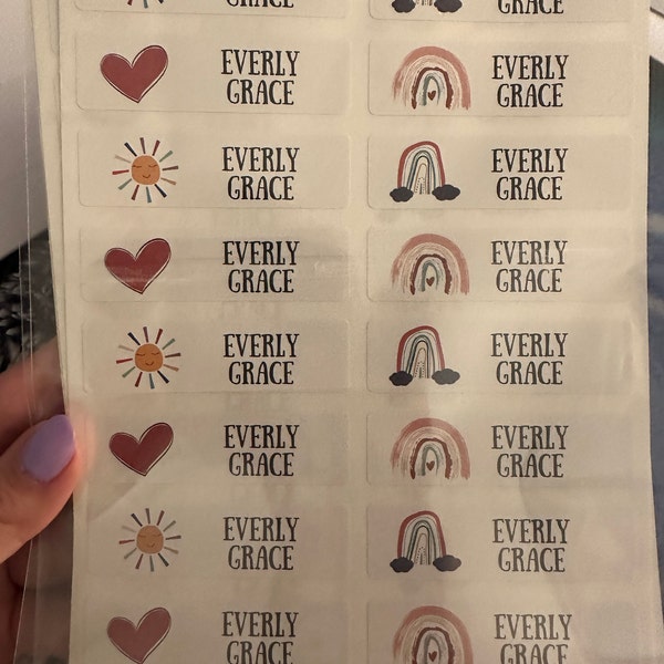 72 Skinny School Supply Labels Dishwasher Safe Waterproof Labels ...