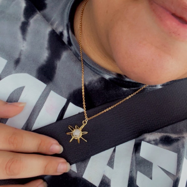 Saturn Necklace Women Carnelian Planet Necklace Orange Agate Saturn ...