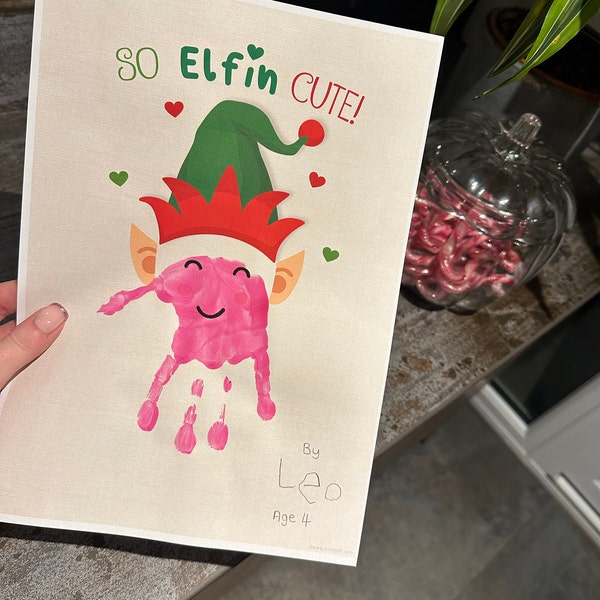 So Elfin Cute Handprint Art Craft / Elf Christmas Xmas Baby Toddler ...