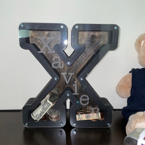 Engraved Coin Bank, Personalized Piggy Bank, Wooden Coin Bank, Kids ...