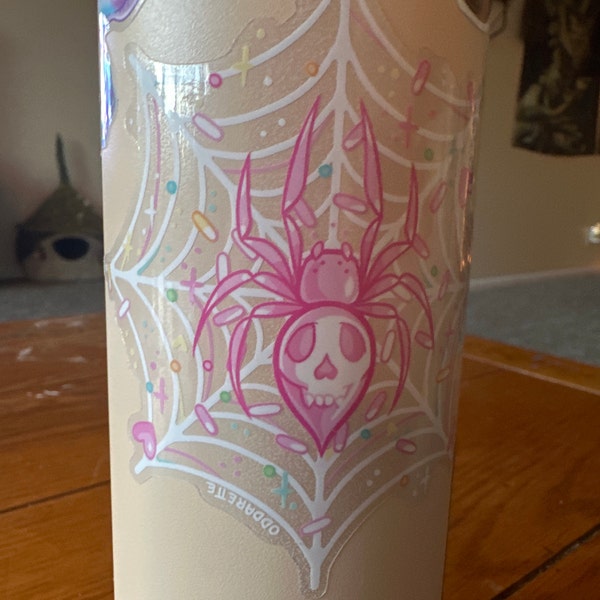 Sprinkle Spider Sticker - Kawaii Art - Pink Arachnid - Spooky and Cute ...