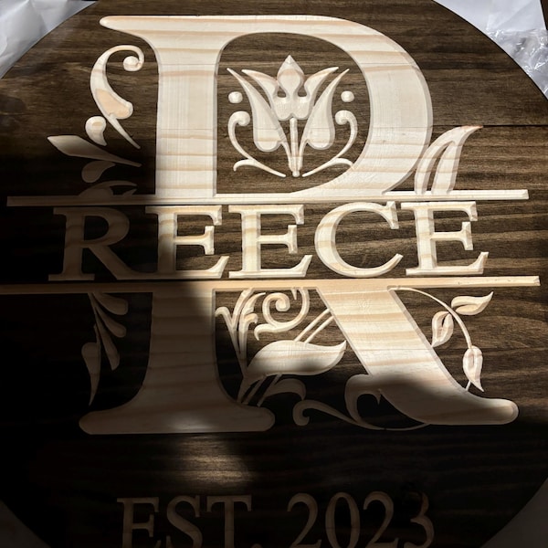 Wood Monogram Sign - Etsy
