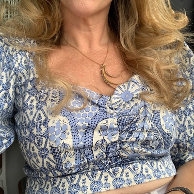 HEIDI Flower Power Jumpsuit Red Blue White Daisy, Disco Retro Style ...