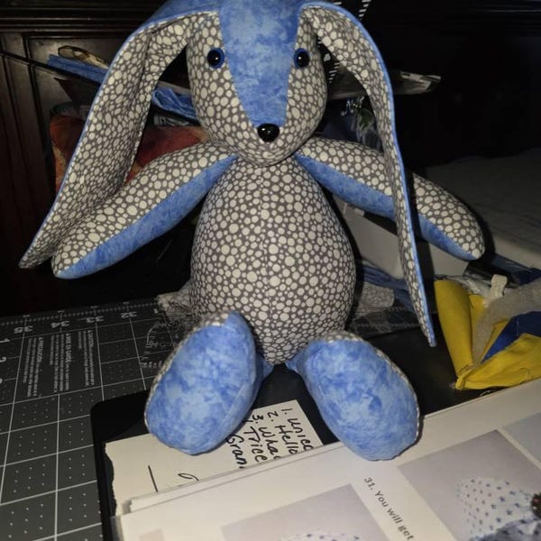 Bunny Sewing Pattern Fluffy Bunny Pattern Keepsake Rabbit Sewing ...