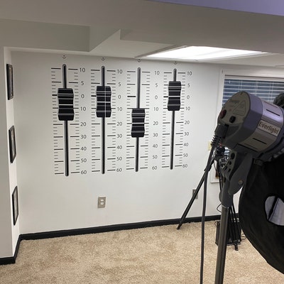 Mixing Console Sliders Wall Decal White Black Recording Studio Music ...