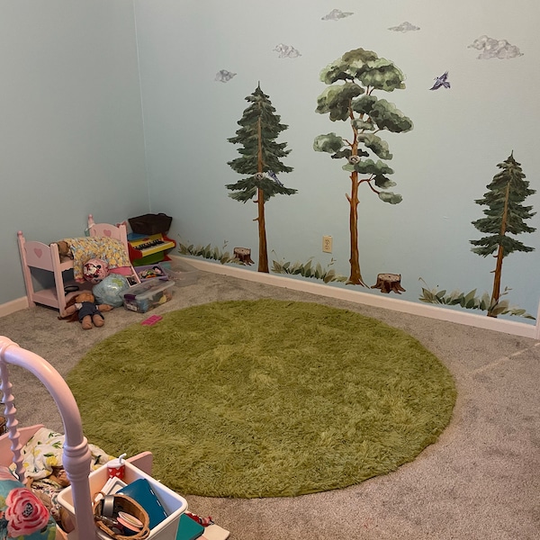 XL Woodland Fabric Wall Decal, Backwoods Woodland Nursery Décor, Forest ...