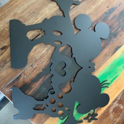 Metal Art 16 Gauge Steel in Black Mickey Mouse and Minnie - Etsy