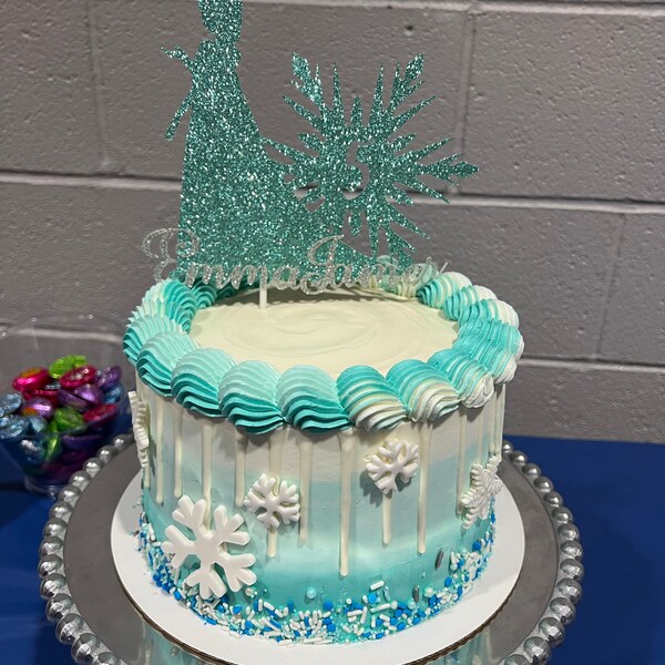 FROZEN Inspired Cake Topper, Personalized Frozen Cake Topper, Elsa Cake ...
