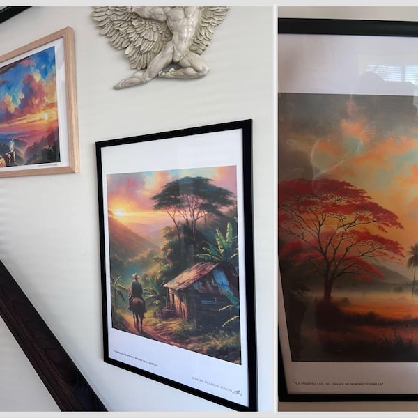 Puerto Rican Sunrise "a Caballo Temprano Rumbo Pal' Cafetal" Giclee Art ...
