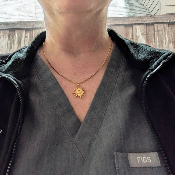 Sun Necklace, Dainty Sun Necklace, Sunburst Necklace, Sunshine Necklace ...