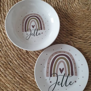 Kindergeschirr, personalisiert, Dschungeltiere, Kinderteller mit Namen, Taufgeschenk, Geschenk ...