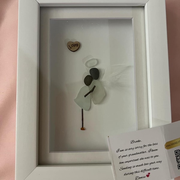 Memorial Gift Bereavement Gift Grief Gift Sea Glass Art Pebble Art Loss ...