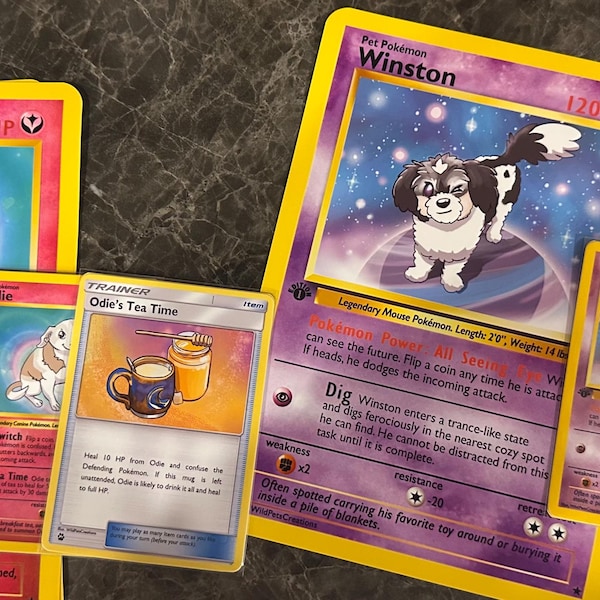 Holographic Pokémon Card - Etsy