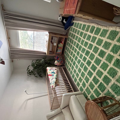 Beige and White Checkered Rug, Moroccan Checkered Rug, Beige Area Rug ...