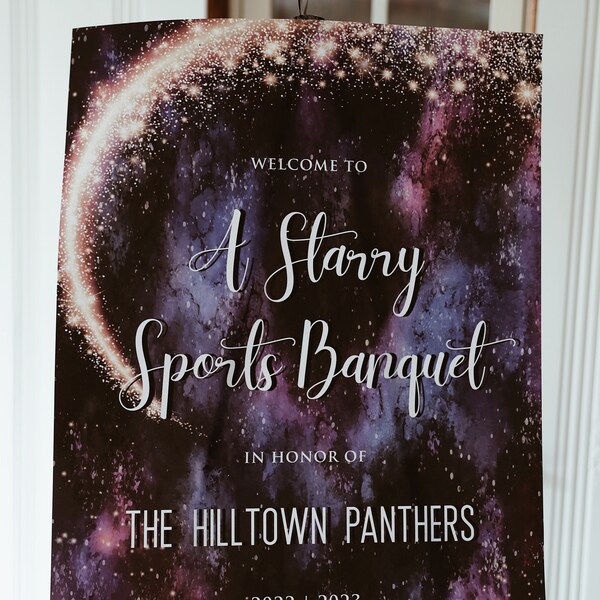 Galaxy Welcome Signs, Editable Party Sign, Instant Download, Starry ...