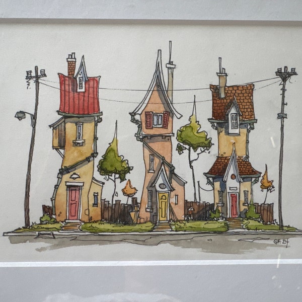 Watercolor PRINT- Gary Frederick. Line and Wash. 5/25. 8"x 10 ...