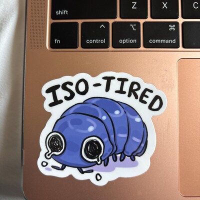 Iso-tired Isopod Bug Nature Glossy Waterproof Sticker Laptop Water ...