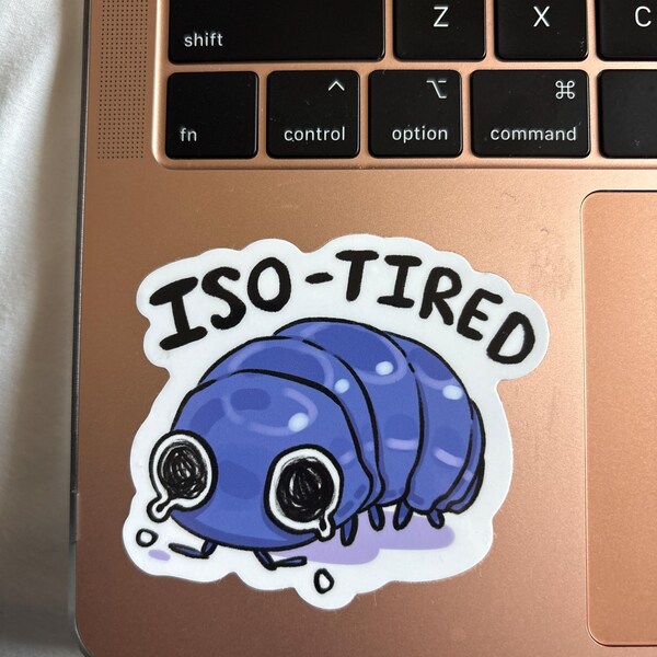 Iso-tired Isopod Bug Nature Glossy Waterproof Sticker Laptop Water ...