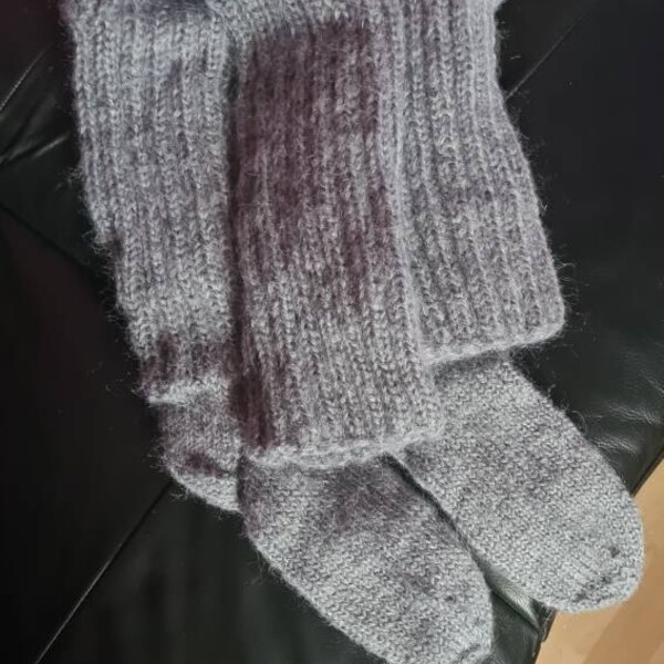 FUZZY Mohair WHITE Long Mittens Thick Warm Handmade Soft Ski Cosy ...