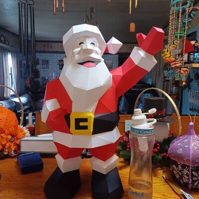 Santa Claus Papercraft PDF, SVG Template for DIY 3D Santa Claus ...