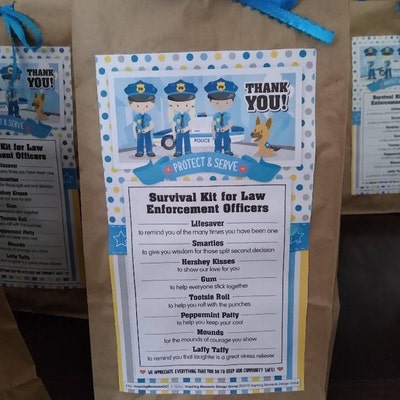 Police Appreciation Candy Poem Bag Tag, Survival Kit Thank You, Law ...