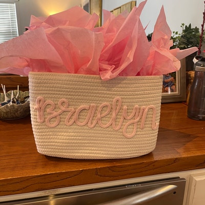 Personalized Basket, Monogrammed Basket, Custom Name Basket, Monogram ...