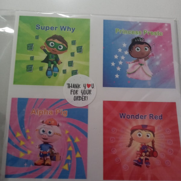 10 Sticker Sheets, Party Favors, Labels - Muppet Babies, PJ Masks ...