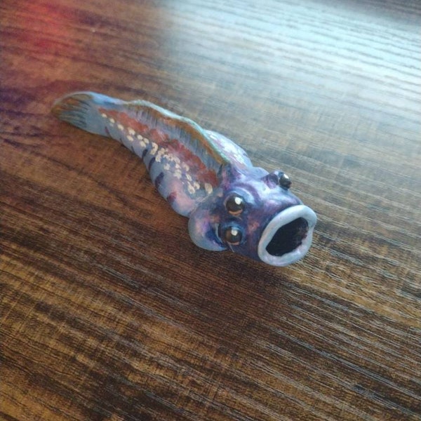 Handmade Polymer Clay Angry Screaming Black Desert Rain Frogs Figurine ...