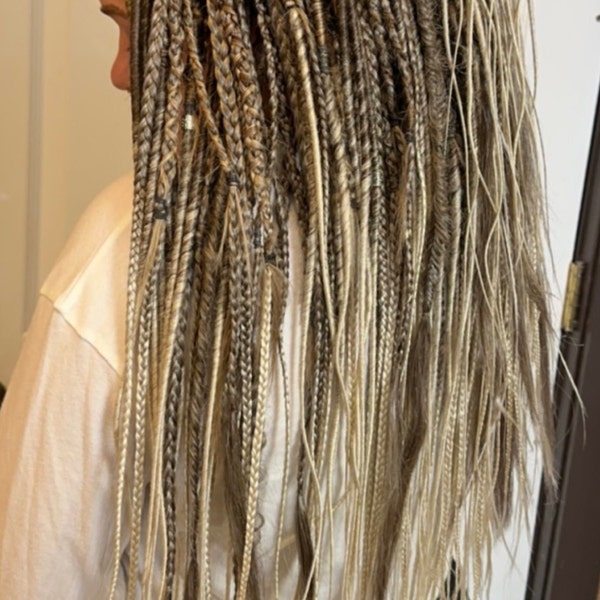 DE Blonde Curly Dreadlocks With Braids, White Crochet Dreads for ...