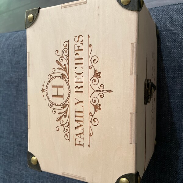 Personalized Wedding Recipe Box Bridal Shower Gift for Couple Wooden ...