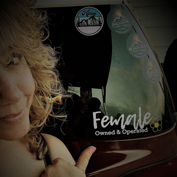 Female Owned and Operated Vinyl Decal, Car Accessories for Women, Car ...