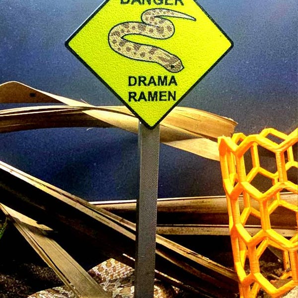 Cute Snake Warning Sign With Post, Vivarium Decoration for Hognose ...
