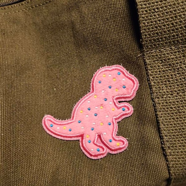 Fuzzy Dino Cookie Patch Set - 2 Dinosaur Patches Adhesive Dino Patch ...
