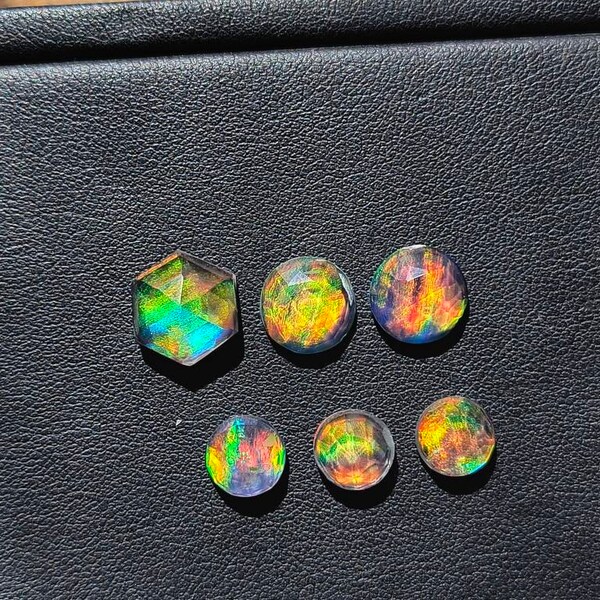 AAA+++ Quality Black Aurora Opal Multi Fire Gemstone Doublet, Round ...