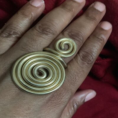 Gold Ring, Silver Ring, Copper Ring, Wire Ring, Statement Ring, Large ...