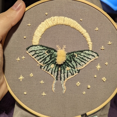 Luna Moth Embroidery Pattern PDF / Digital Hand Embroidery Pattern ...