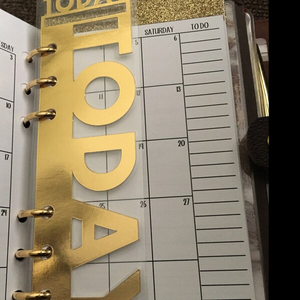 ALL SIZE Page Markers A5/personal Planner Today Bookmark Gold Foil ...