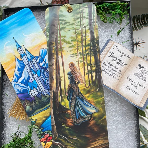 Dragon Sword Faux Leather Bookmark, Fantasy Bookmark, Elven-inspired ...