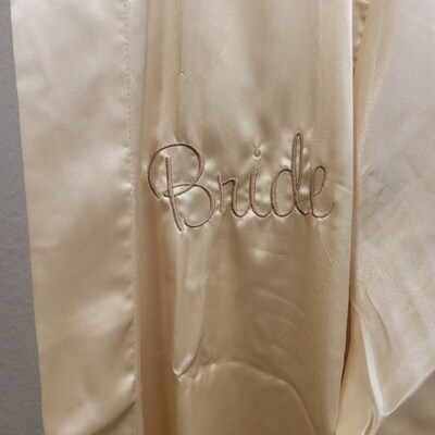 Bridesmaid Robes, Set 10, Personalized Solid Satin Monogram Silk Robes ...