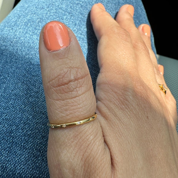 Sprinkle Diamond Ring by Caitlyn Minimalist • Space Diamond Eternity ...