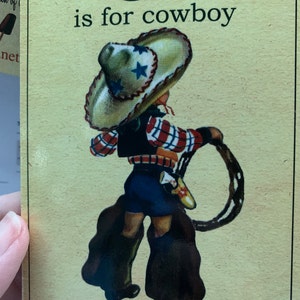 C is for Cowboy, H is for Horse-retro Vintage Boy Cowboy Buckaroo A4 2 ...