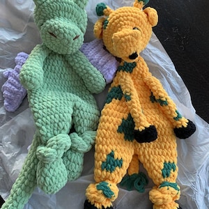 Crochet Tiger Lovey, Soft Snuggler Toy, Stuffed Plush Animal, Baby ...