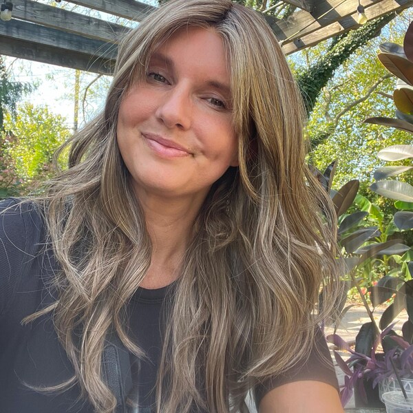 Remi Light Density 16”- 21.5" Neutral Blonde Layered With Curtain Bangs ...