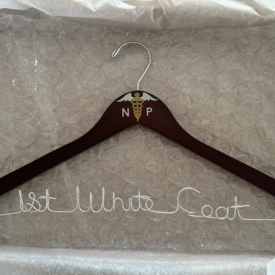 1st White Coat, Personalized Nurse Practitioner Hanger, New Graduate or ...