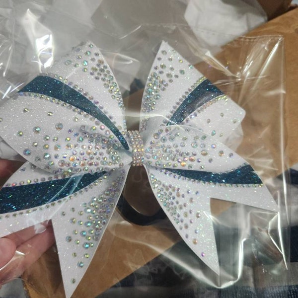 Competition Cheer Bow, Rhinestone Glitter Bow, Team Bows - Etsy