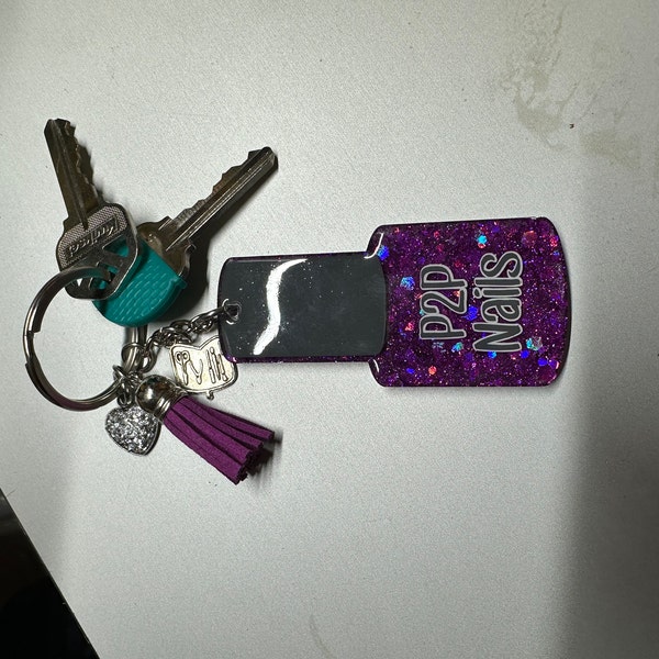 Nail Polish Keychain • Glitter Tassel Key Chain • Made to Order You ...