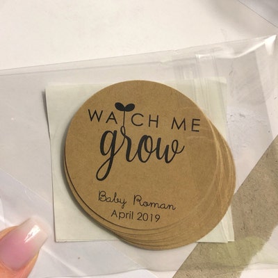 20 Custom Watch Me Grow Tags,printed Watch Me Grow Tags,watch Me Grow ...