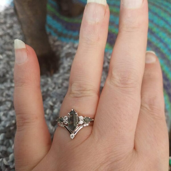 Coffee and Whiskey Engagement Ring Set, His and Her Rose Gold Wedding ...