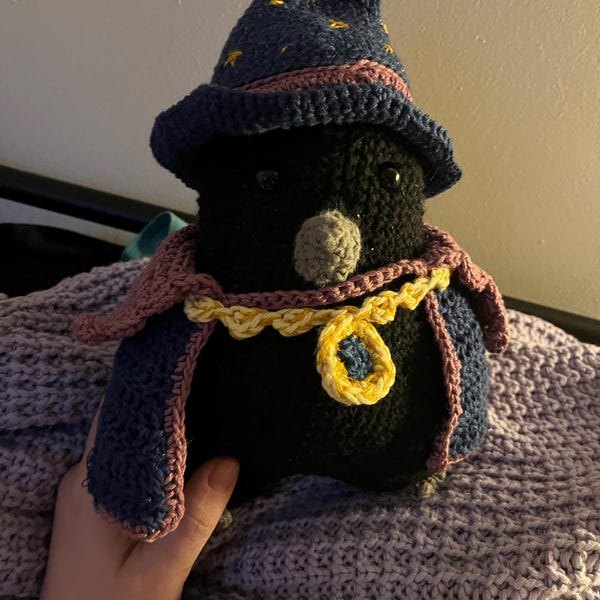 Wizard Crow, PDF Crochet Amigurumi Pattern, Blackbird, Raven, Stuffed ...